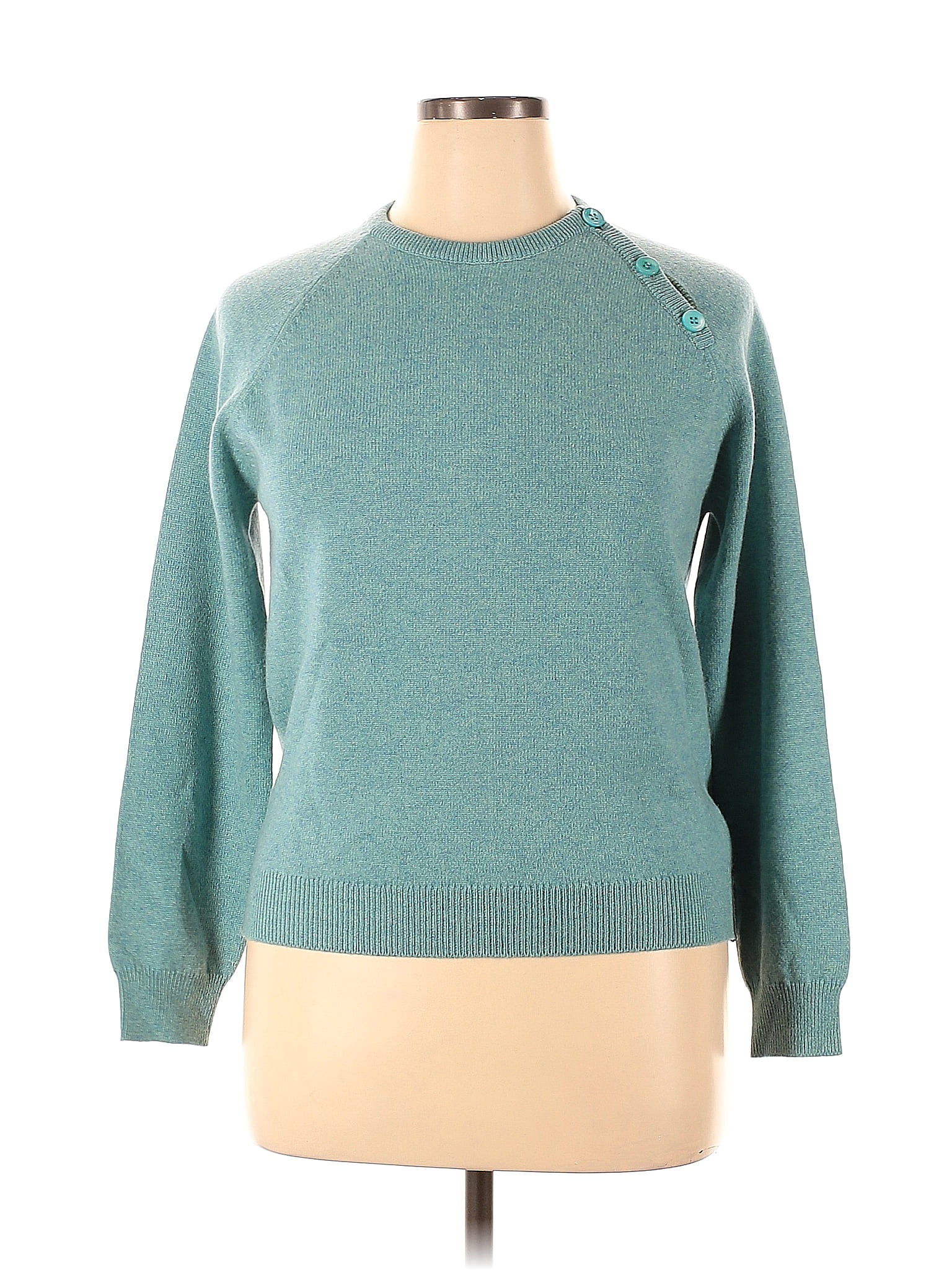 Brora 100% Cashmere Teal Pullover Sweater Size 14 - 79% off | ThredUp