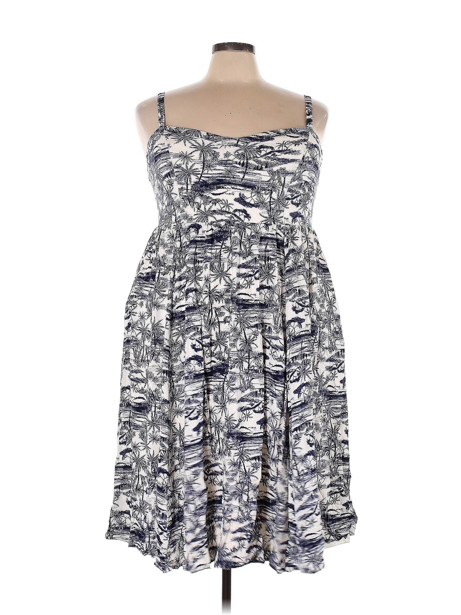 Torrid Print Blue Casual Dress Size 3X Plus (3) (Plus) - 52% off | ThredUp