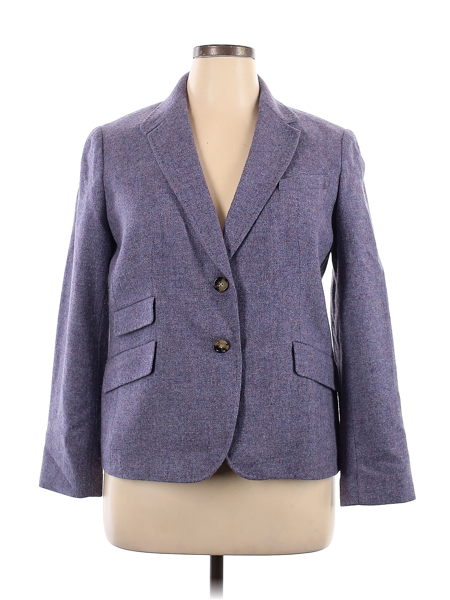 Talbots Marled Tweed Chevron-herringbone Purple Blazer Size 16 - 78% ...