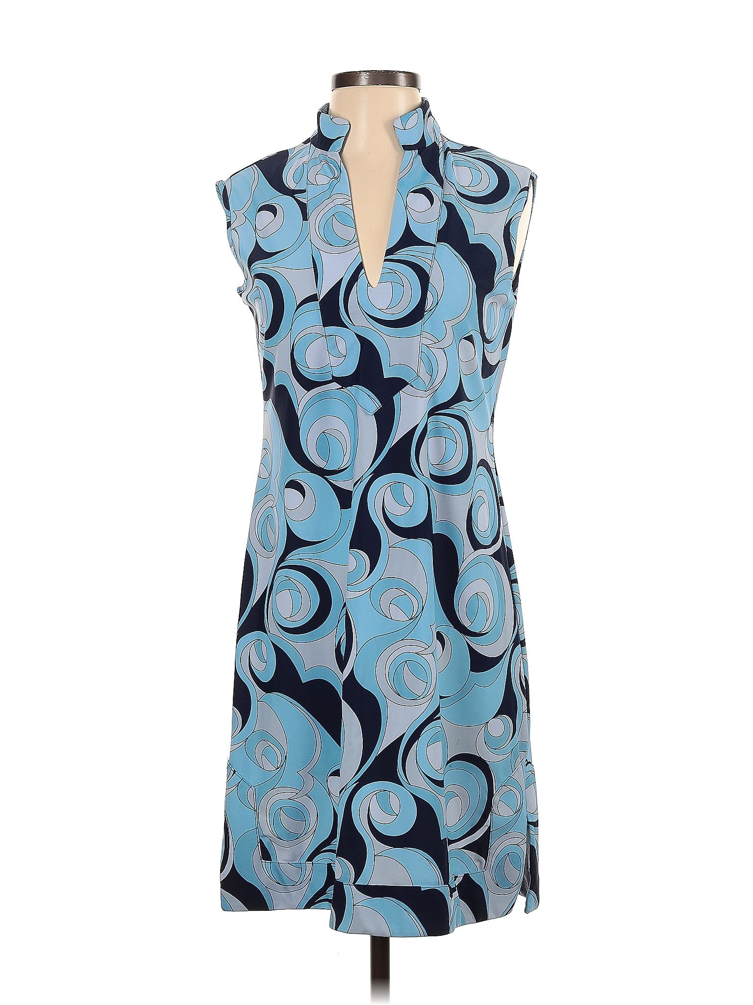 Jude Connally Jacquard Graphic Blue Cocktail Dress Size S 79 Off