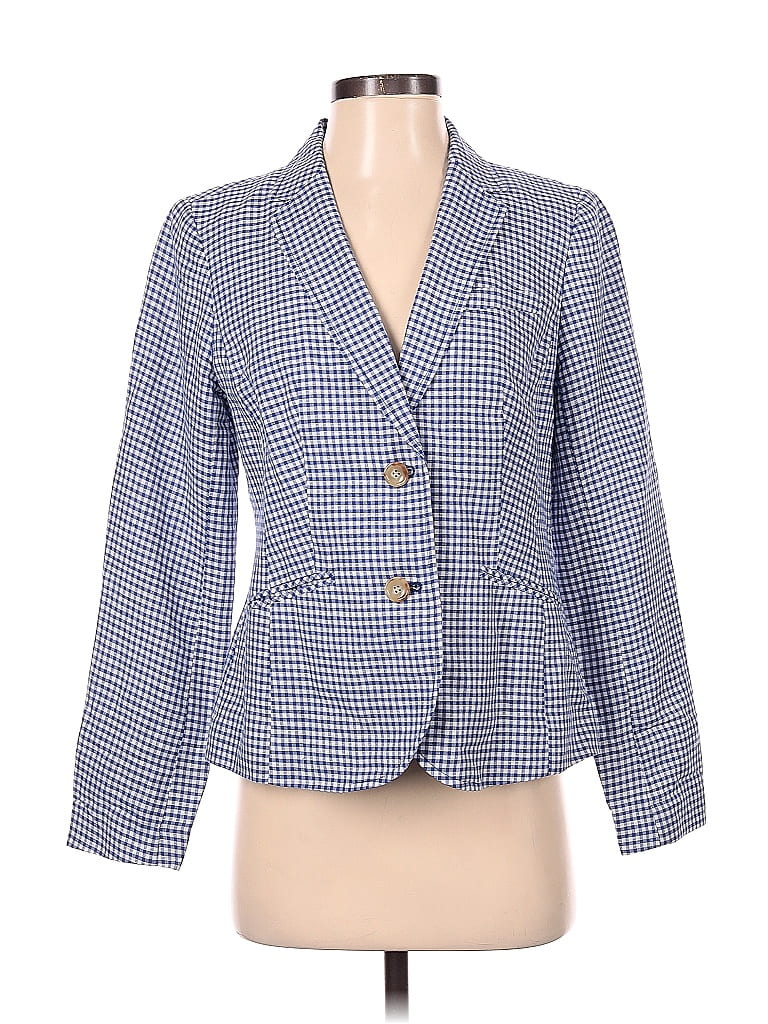 Talbots Checkered-gingham Blue Blazer Size 4 - 77% off | ThredUp