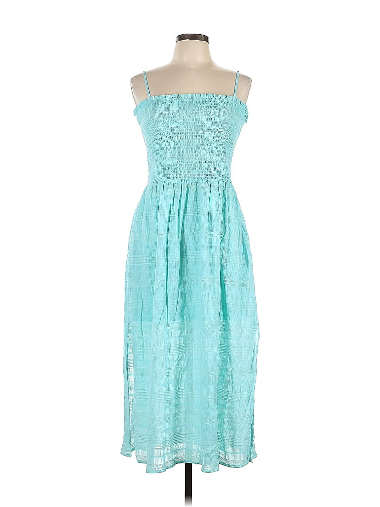 Socialite 100% Cotton Teal Casual Dress Size L - 52% off | ThredUp