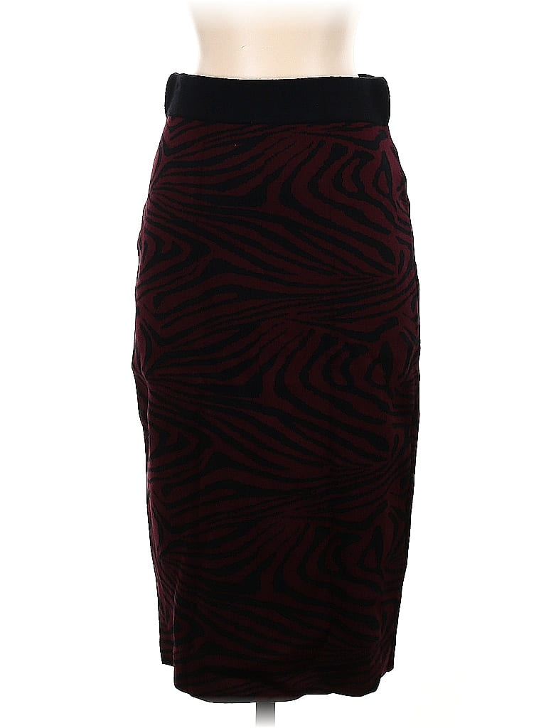 Carmen Carmen Marc Valvo Animal Print Zebra Print Burgundy Formal Skirt ...