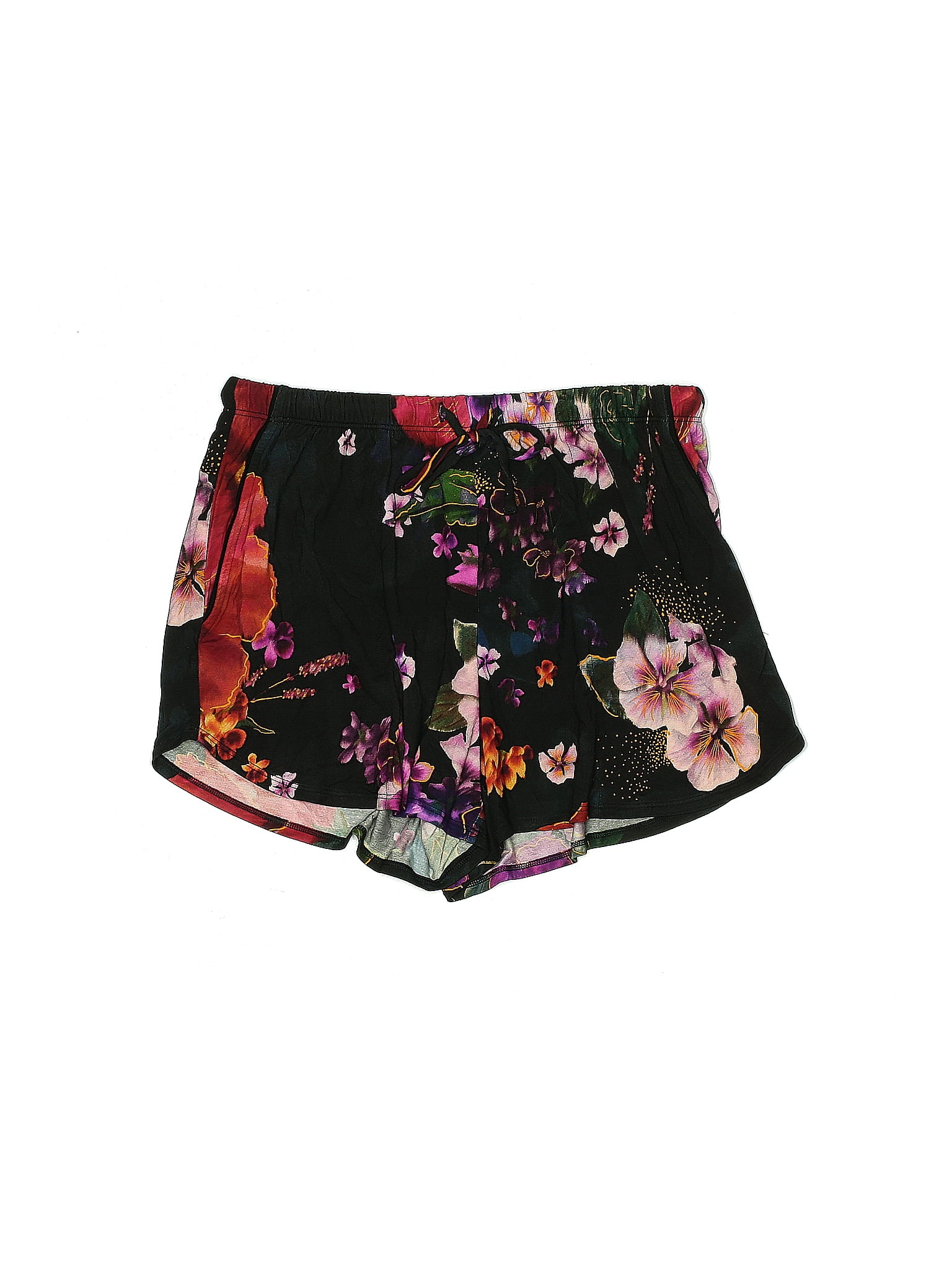 Soma Floral Motif Baroque Print Floral Tropical Black Shorts Size XS ...