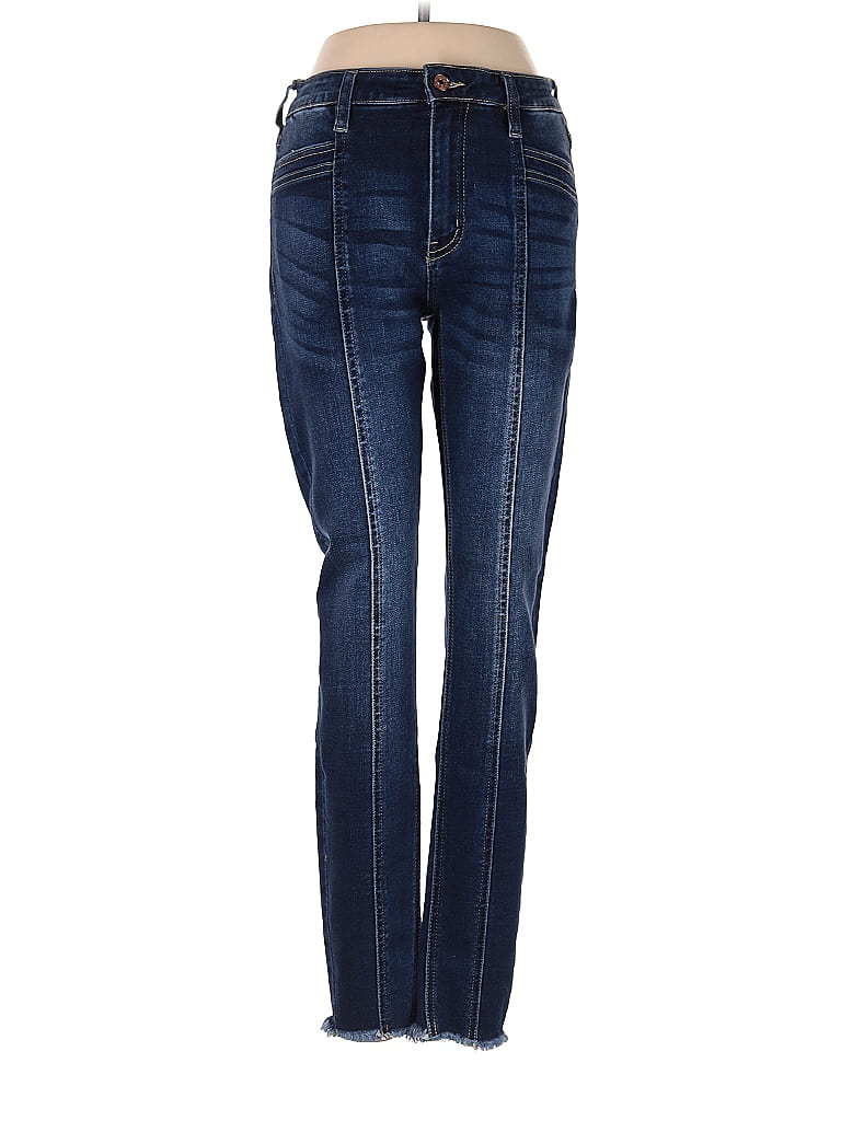 KANCAN JEANS Jacquard Grid Chevron-herringbone Stripes Chevron Blue ...