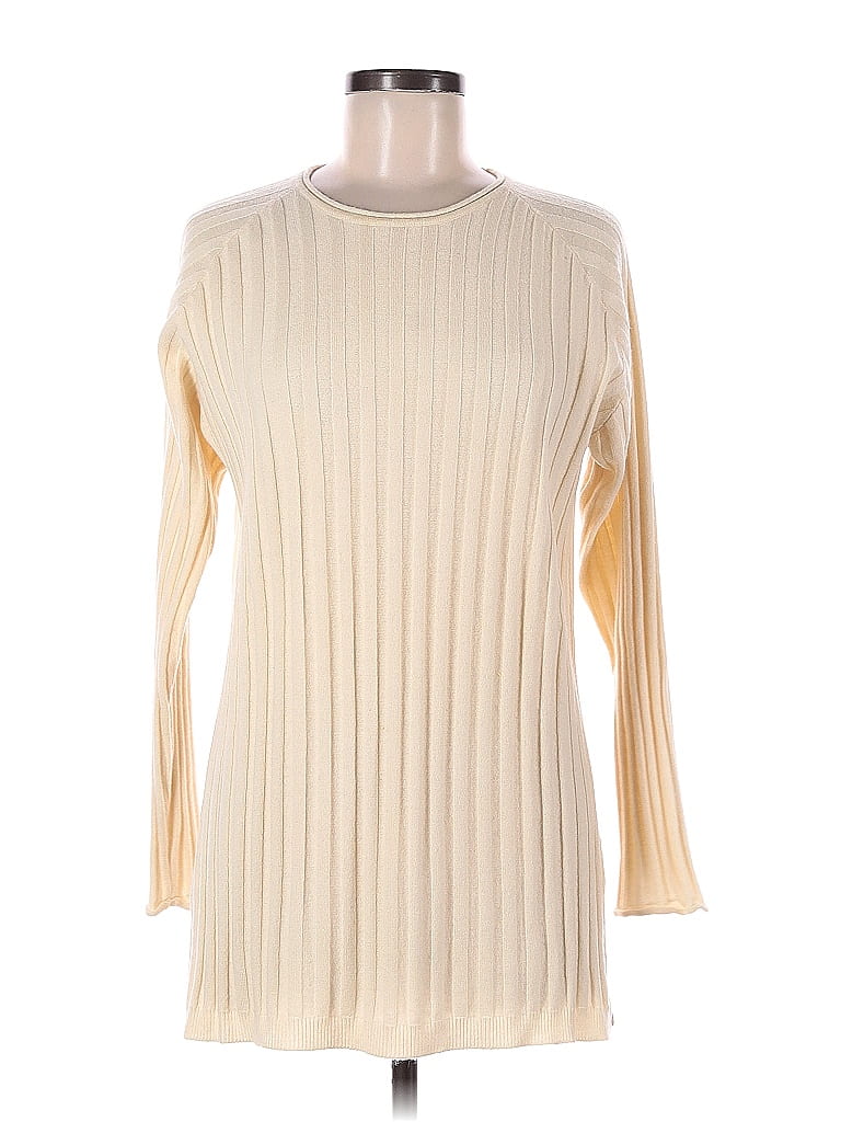 Nancy Heller 100% Cashmere Ivory Cashmere Pullover Sweater Size M - 64% ...