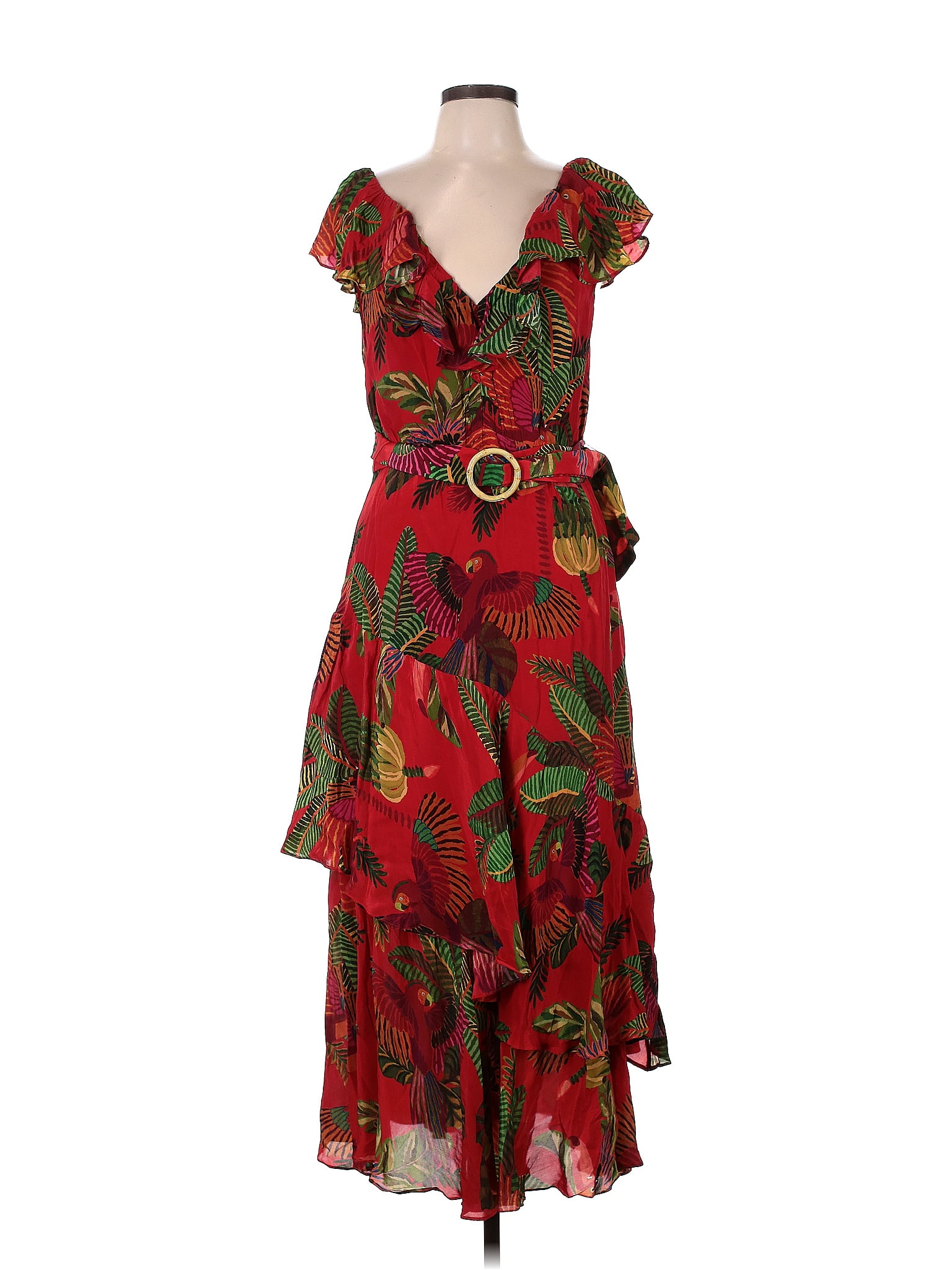 FARM Rio 100% Viscose Red Cocktail Dress Size L - 43% off | ThredUp