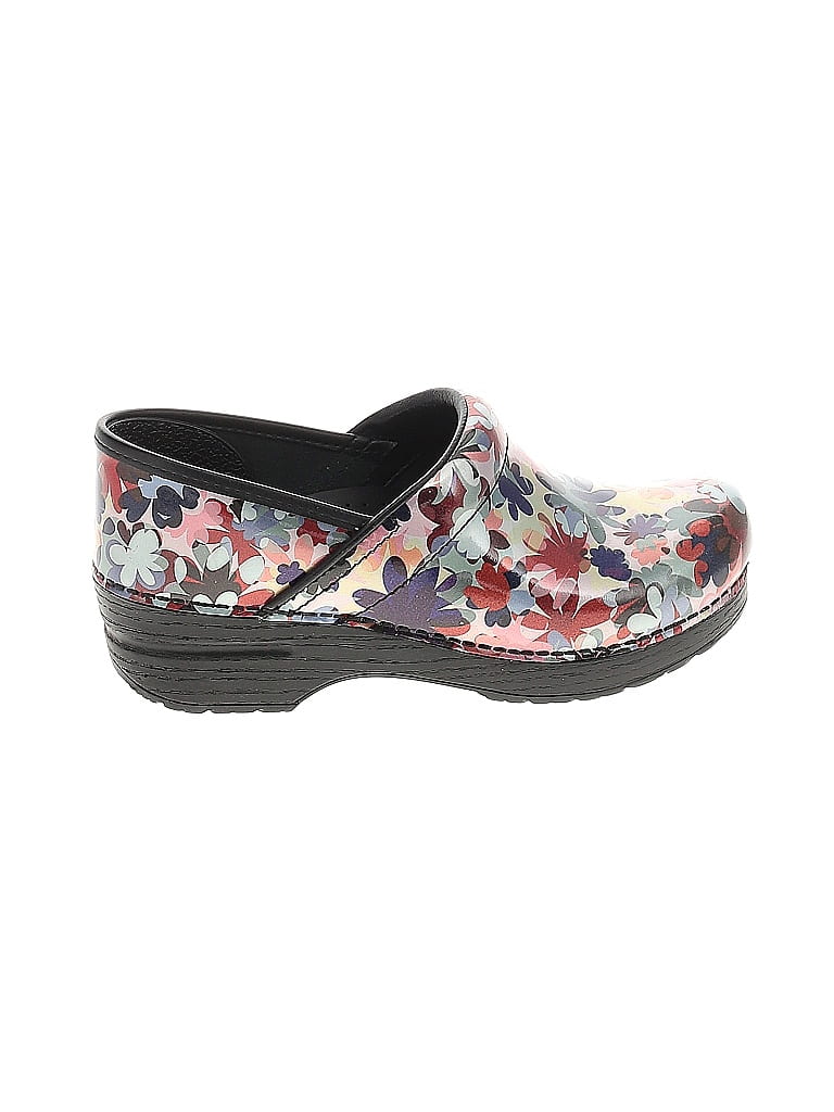Dansko Floral Motif Paisley Baroque Print Floral Silver Pink Mule/Clog ...