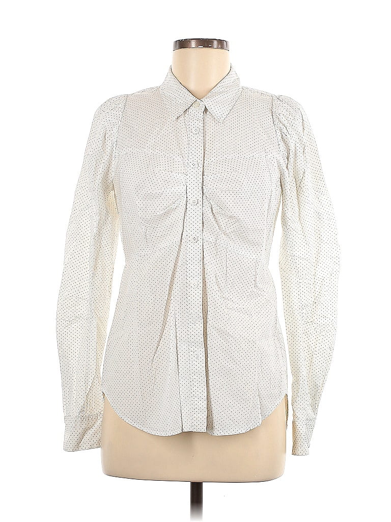 Veronica Beard 100% Cotton Ivory Long Sleeve Button-Down Shirt Size 8 - 78% off | ThredUp