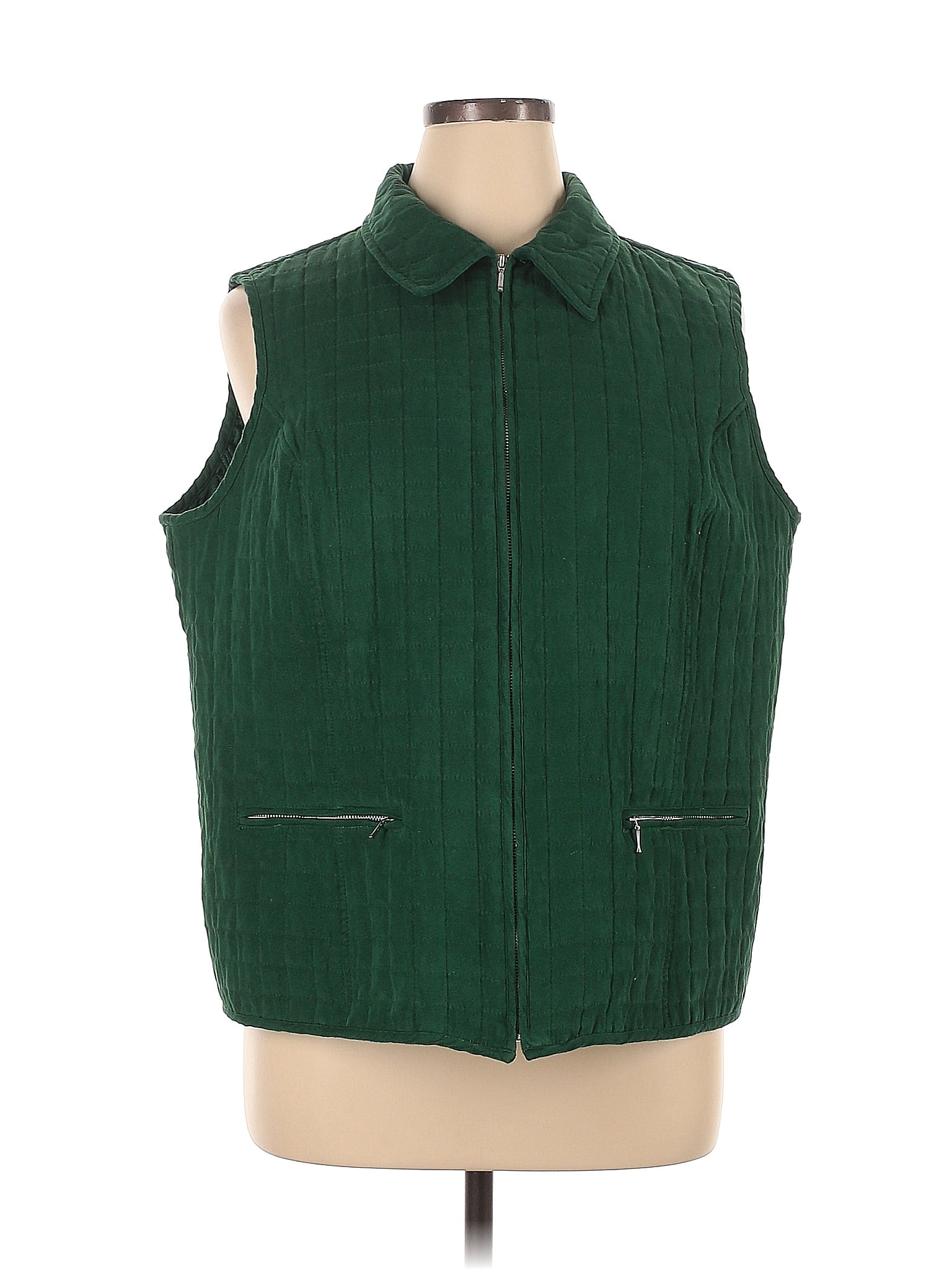 Cj Banks 100% Polyester Green Vest Size 1X (Plus) - 59% off | ThredUp