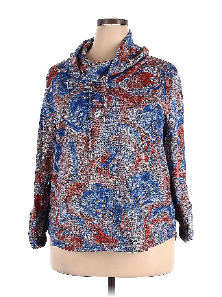Ruby Rd. 100% Polyester Blue Pullover Sweater Size XL - 70% off | ThredUp