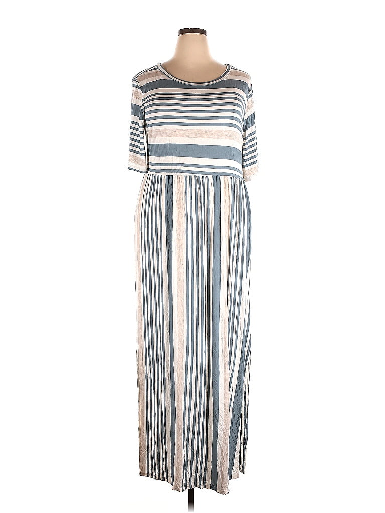 Jodifl Stripes Gray Casual Dress Size 2X (Plus) - 59% off | ThredUp