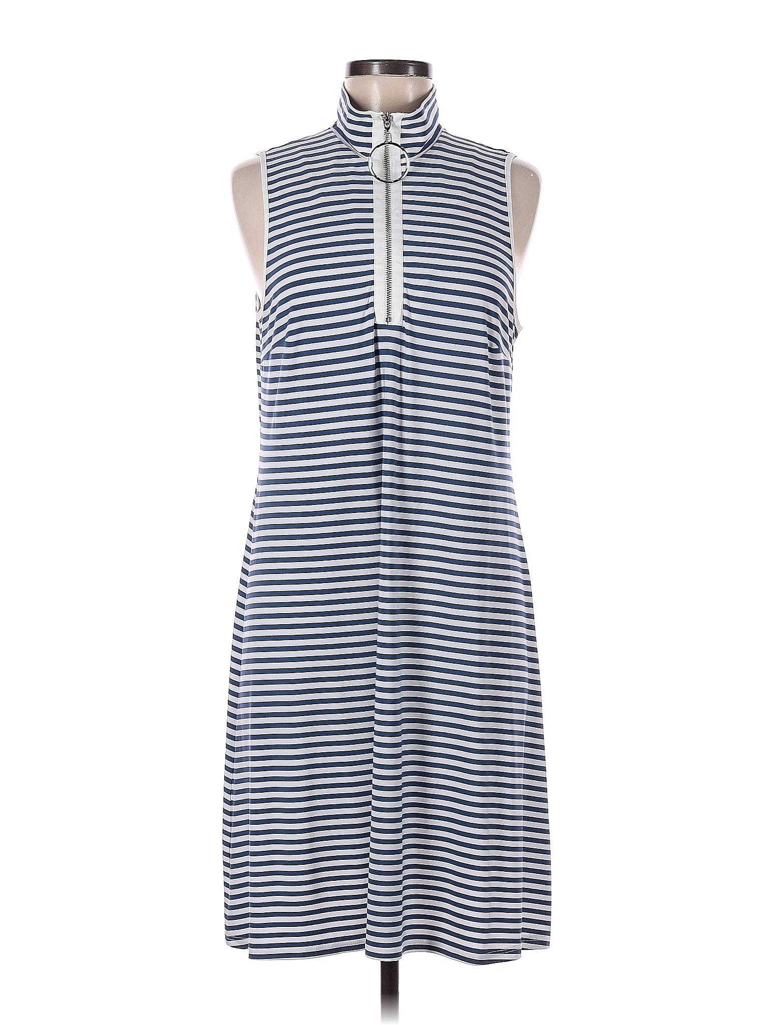 MSK Stripes Blue Casual Dress Size M - 65% off | ThredUp