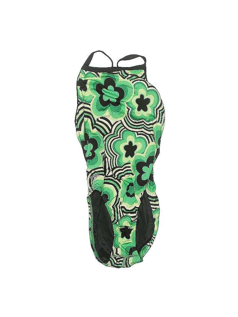 Speedo Paisley Graphic Green One Piece Swimsuit Size 4 - 45% off | ThredUp