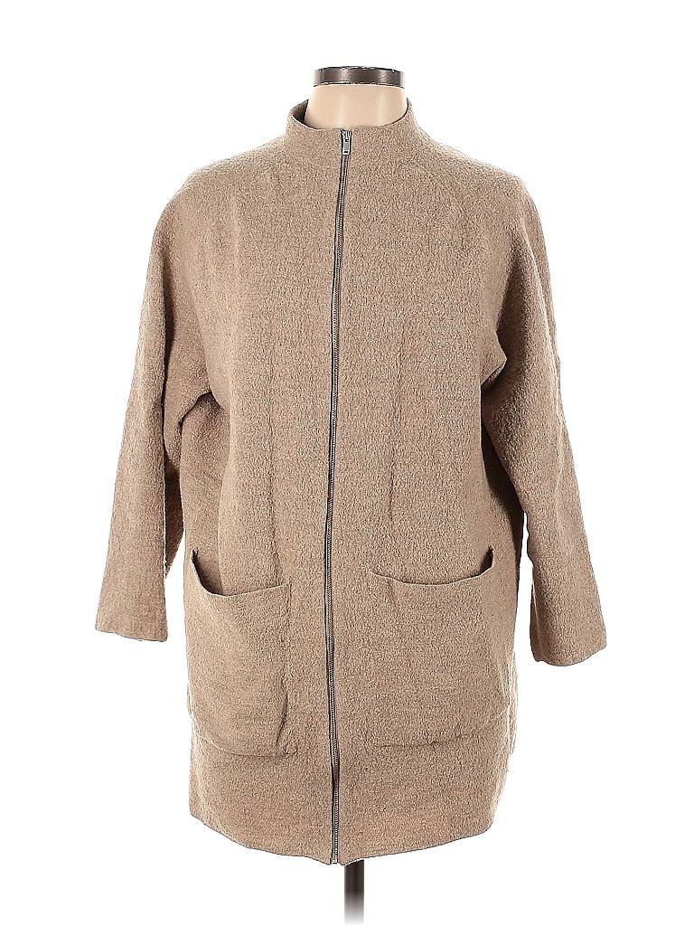 Cos 100% Wool Tan Wool Coat Size L - 65% off | ThredUp