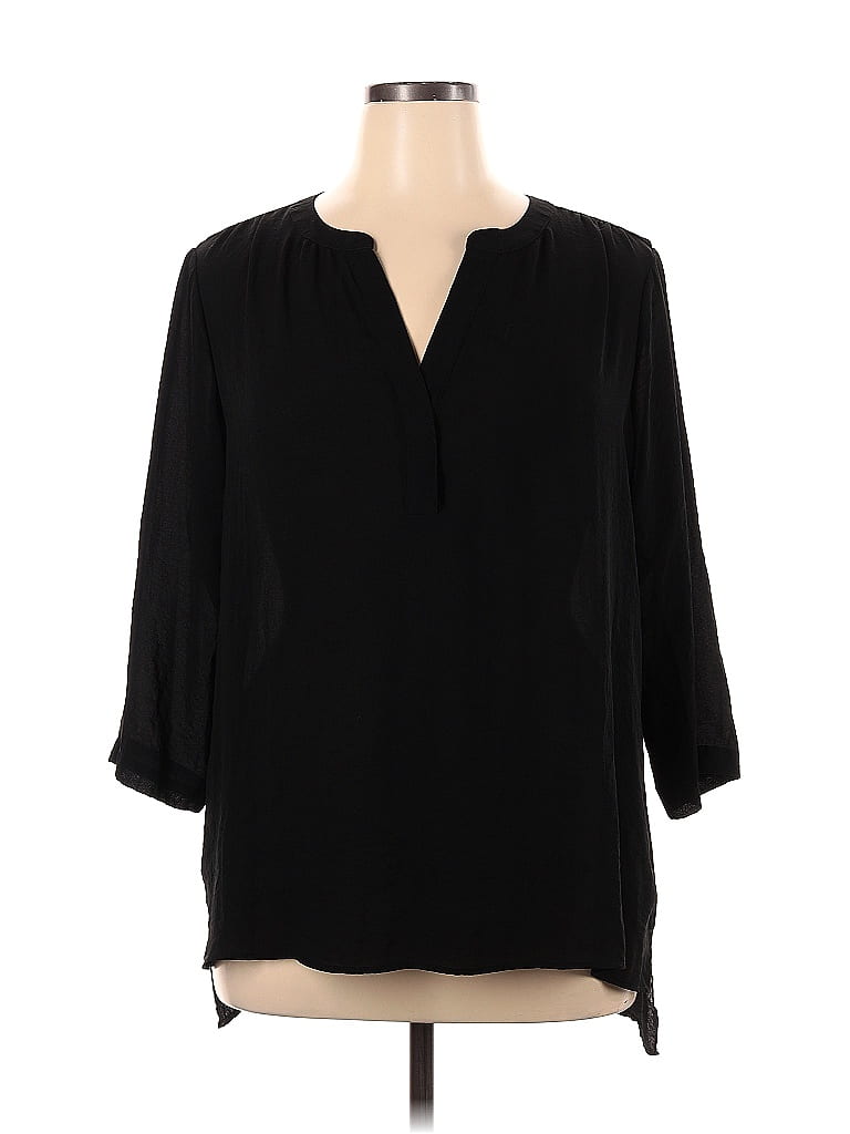 a.n.a. A New Approach Black 3/4 Sleeve Blouse Size XL - 54% off | ThredUp