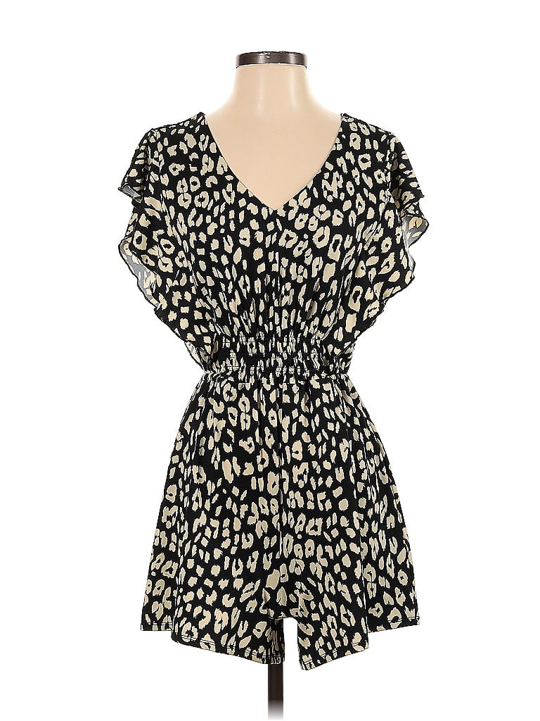 Maurices Tortoise Hearts Animal Print Leopard Print Gold Romper Size XS ...