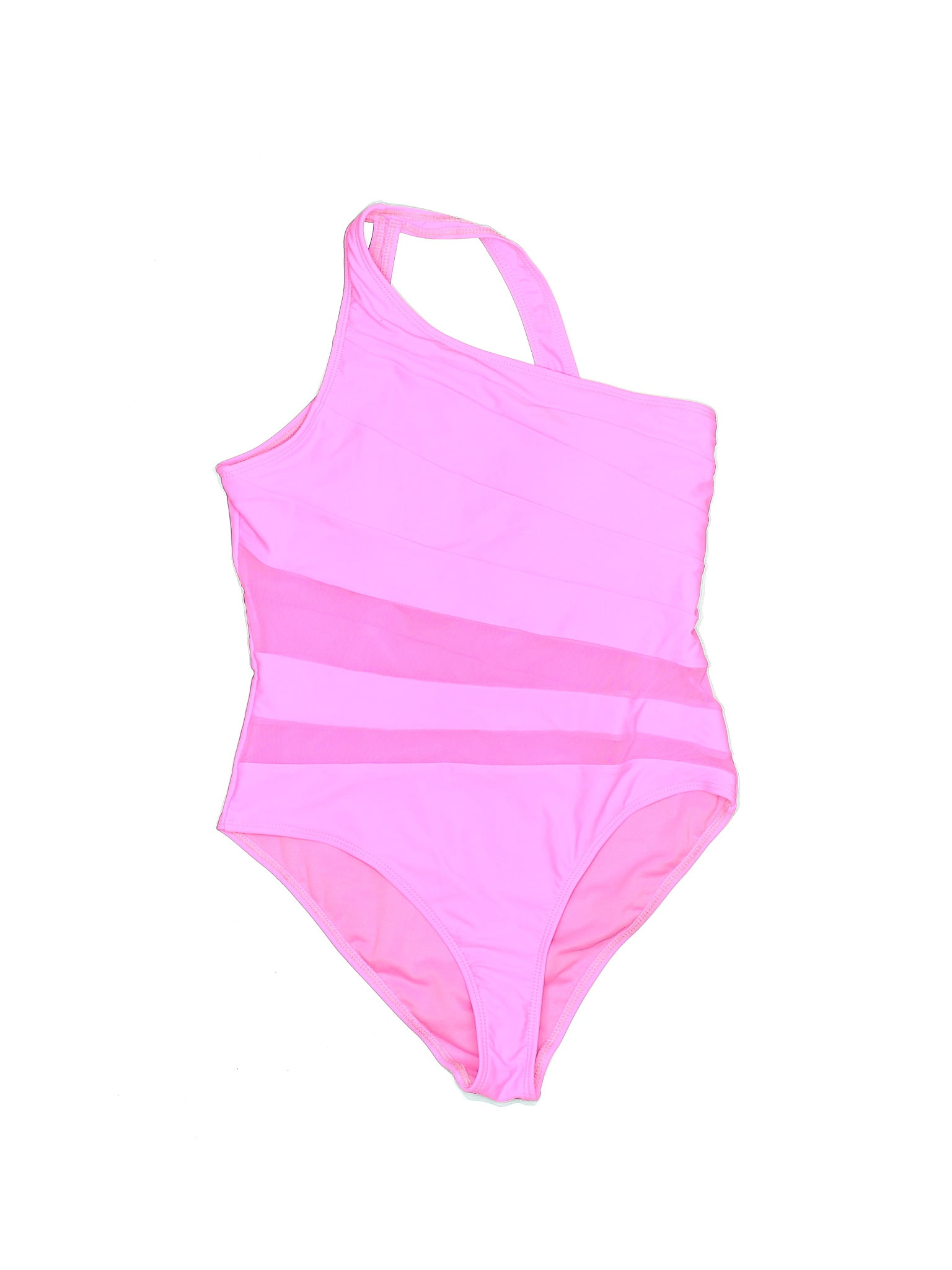 Pink Lily Solid Grid Stripes Color Block Ombre Pink One Piece Swimsuit