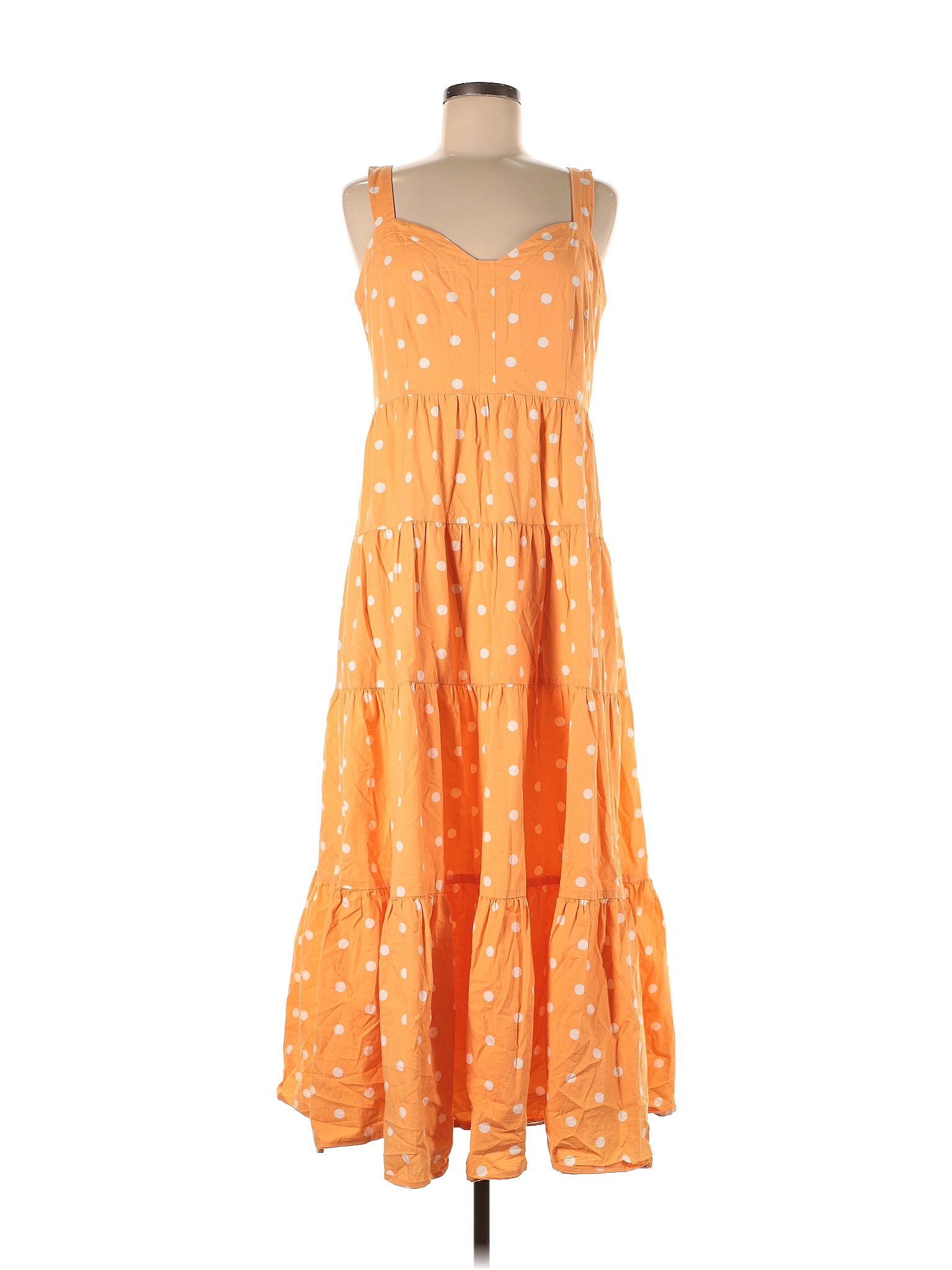 Color Me Courtney Stars Polka Dots Orange Casual Dress Size 8 - 72% off ...