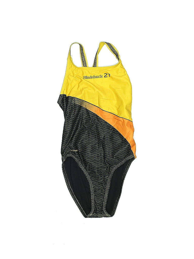 FINIS Jacquard Grid Chevron-herringbone Graphic Color Block Yellow One ...
