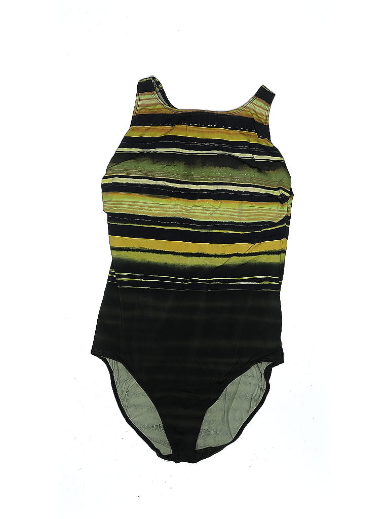 Inches Away Stripes Green One Piece Swimsuit Size 14 - 62% off | ThredUp