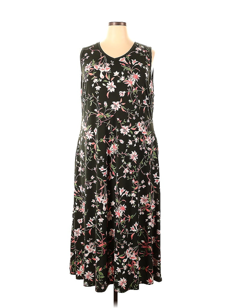 Woman Within Floral Black Casual Dress Size 22 - 24 (Plus) - 64% off ...