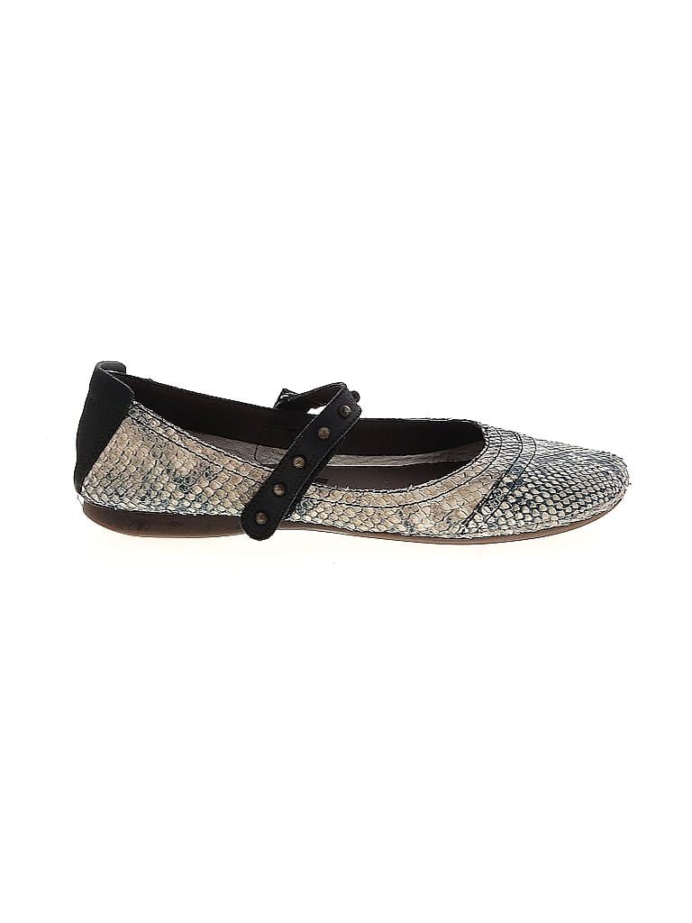 otBt Jacquard Marled Snake Print Batik Brocade Gray Blue Flats Size 8 ...
