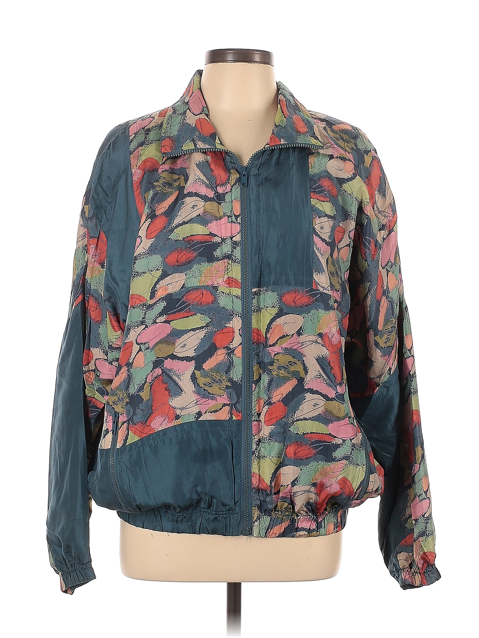 Assorted Brands 100% Silk Floral Motif Floral Batik Tropical Teal ...