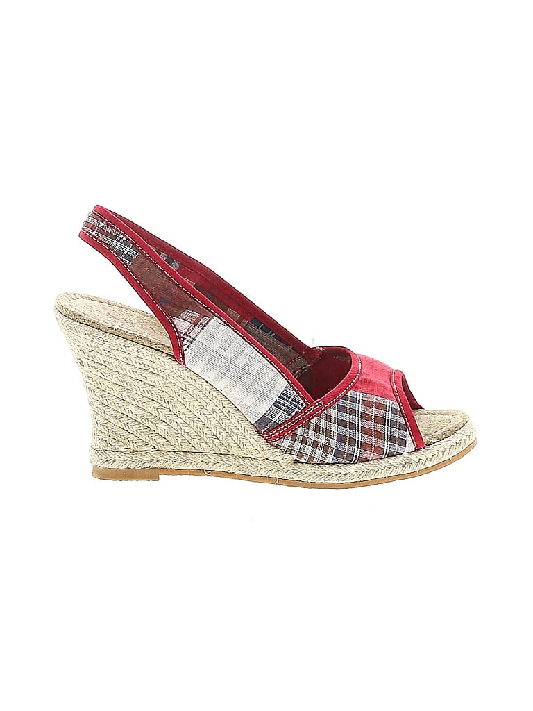 Sahara Checkered-gingham Plaid Red Wedges Size 10 - 62% off | ThredUp