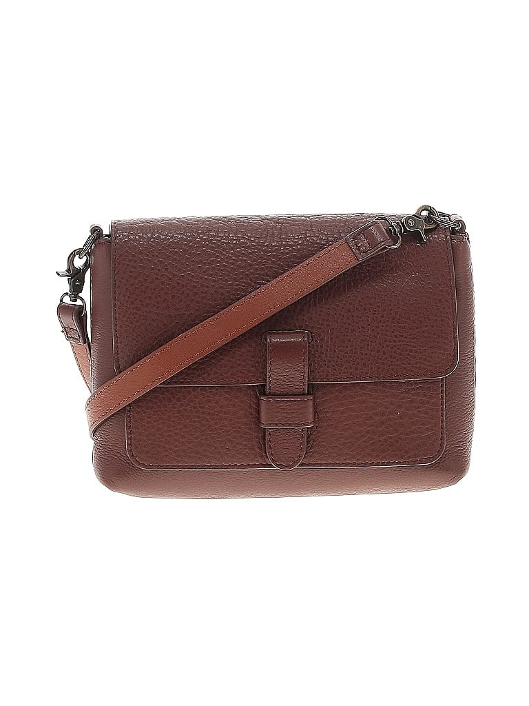 L.L.Bean Signature 100% Leather Brown Leather Crossbody Bag One Size ...