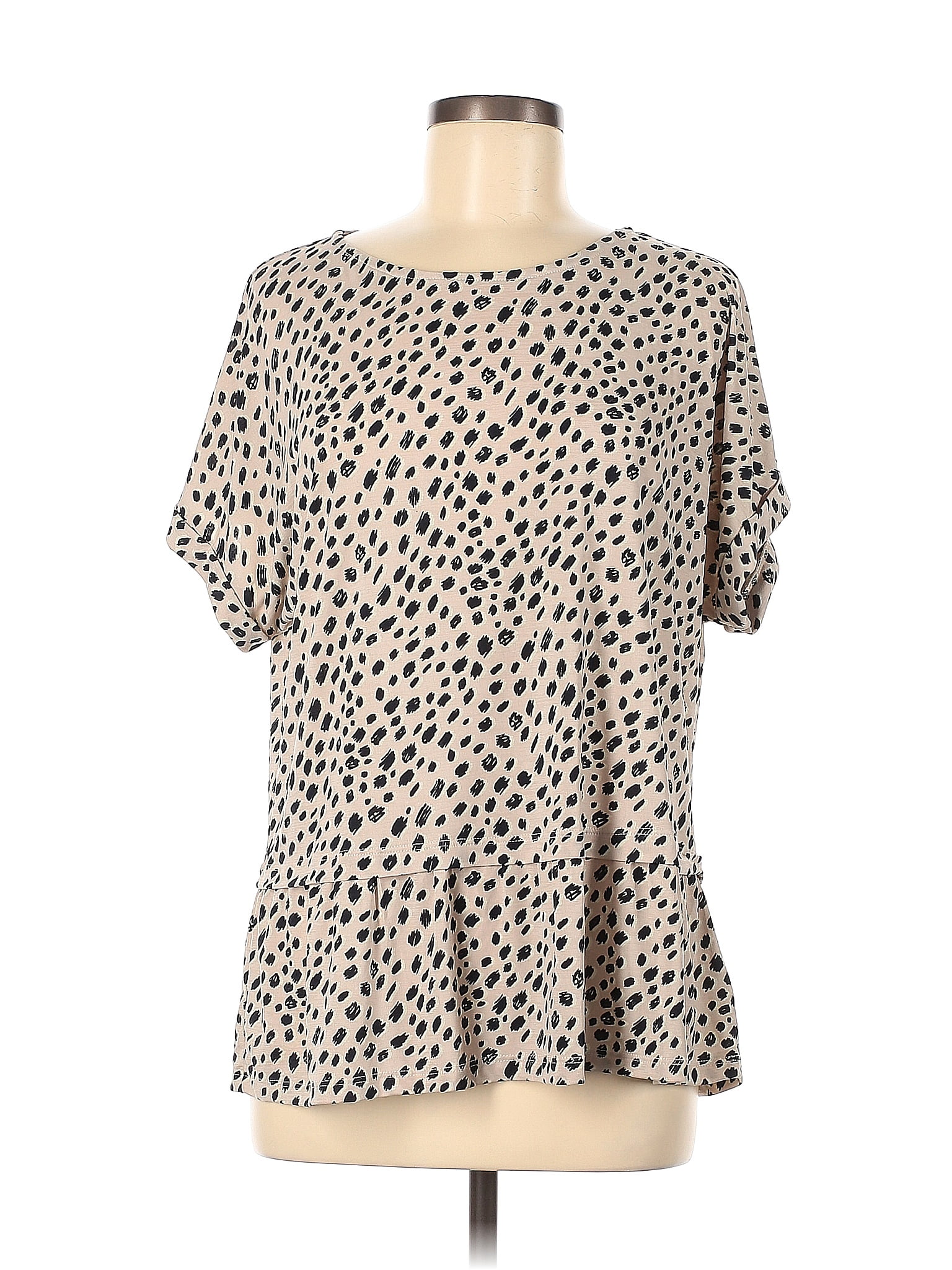 MTS Tan Short Sleeve Blouse Size L - 63% off | ThredUp