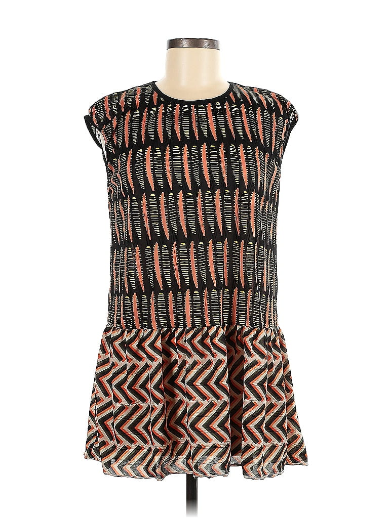 Zara W&B Collection Tweed Chevron-herringbone Graphic Brown Casual ...