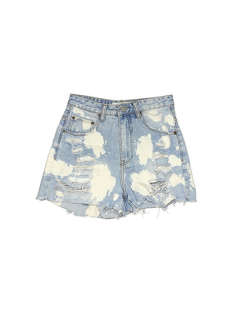 Zee Gee Why 100% Cotton Graphic Blue Denim Shorts Size 25 waist - 71% ...
