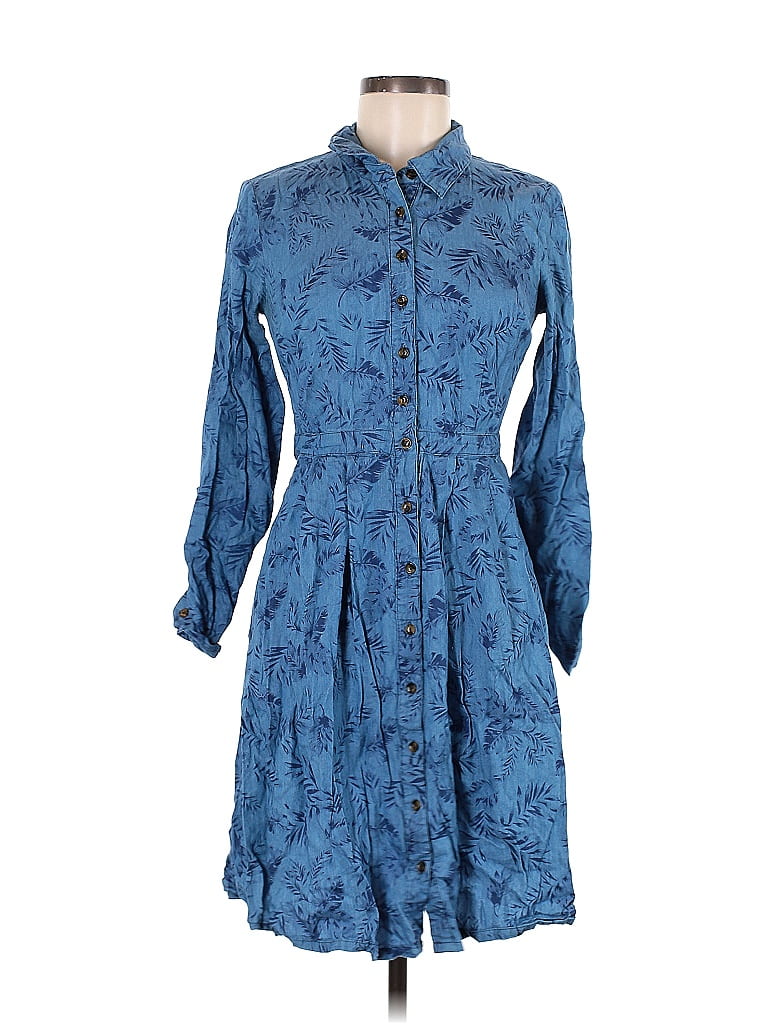 ModCloth 100% Cotton Paisley Blue Casual Dress Size M - 48% off | ThredUp