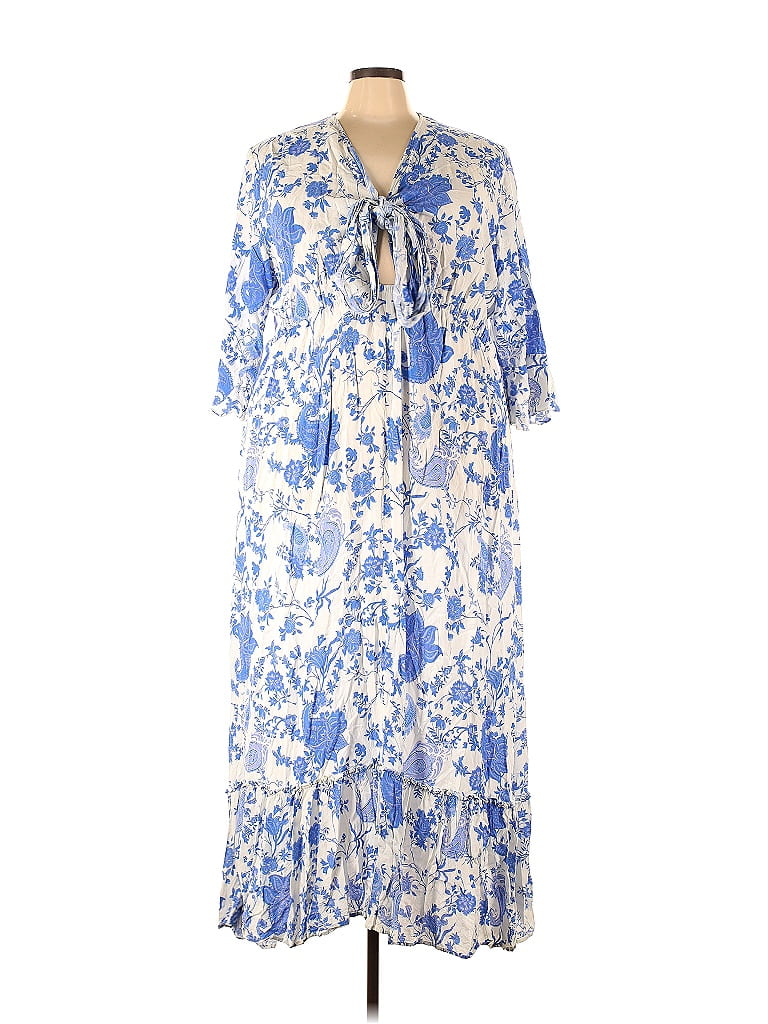 Marcelle Danan 100% Rayon Blue Casual Dress Size 24 (Plus) - 60% off ...