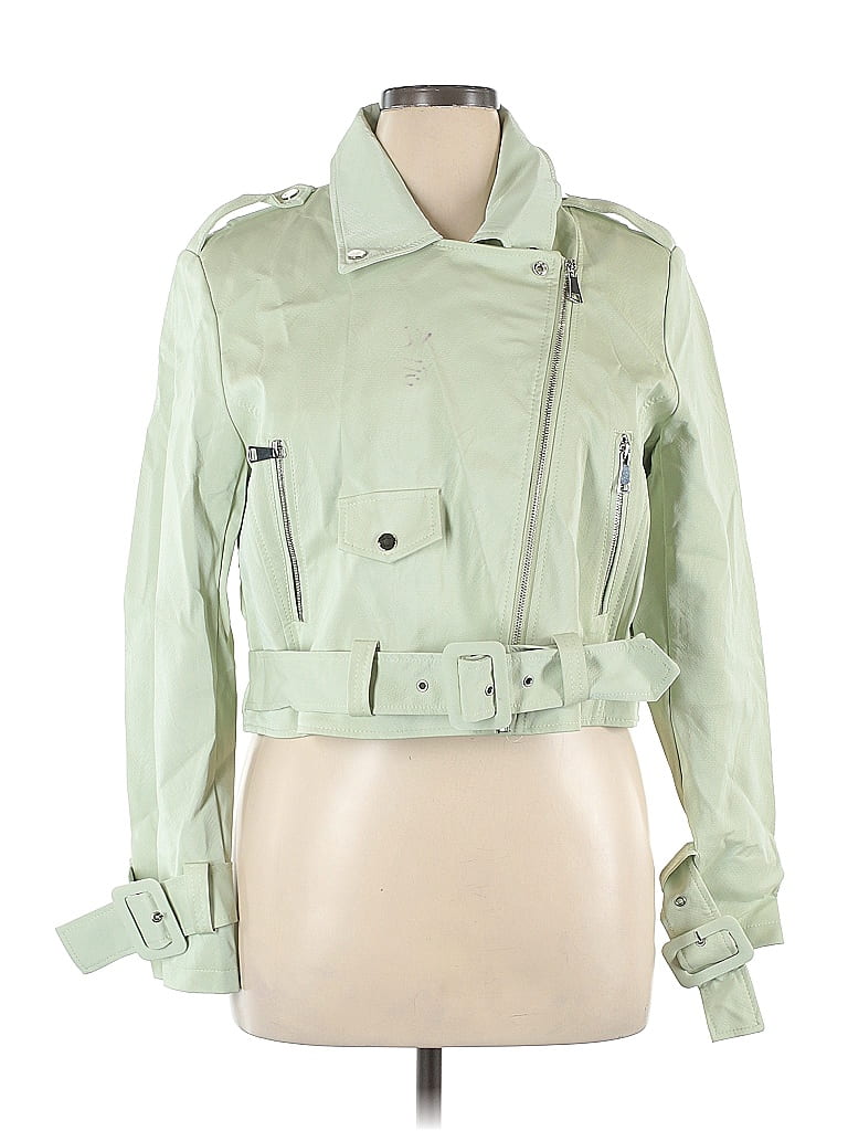Azalea Wang 100% Polyurethane Green Jacket Size XL - 77% off | ThredUp