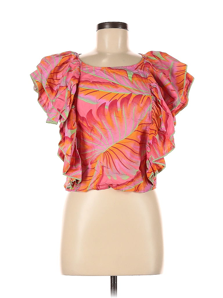 FARM Rio Pink Short Sleeve Blouse Size M - 47% off | ThredUp