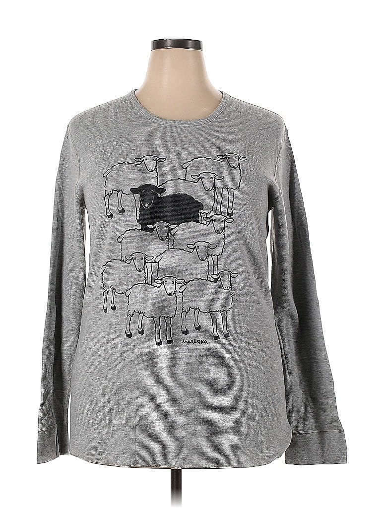 Marushka Gray Long Sleeve T-Shirt Size XXL - 52% off | ThredUp