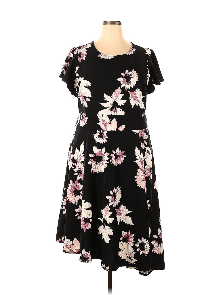 Lane Bryant Floral Black Casual Dress Size 18 (Plus) - 50% off | ThredUp