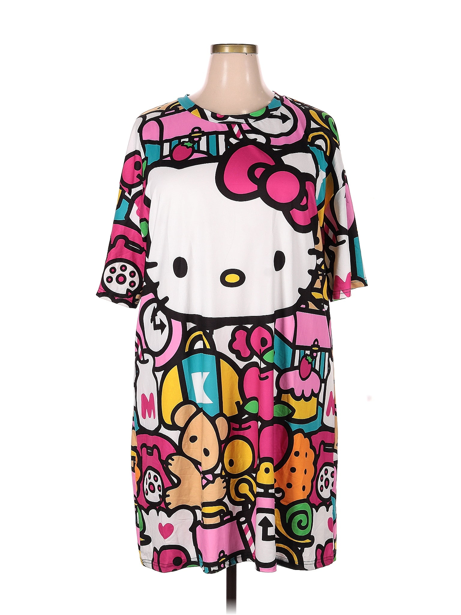Shein X Hello Kitty and Friends 100% Polyester Pink Casual Dress Size ...