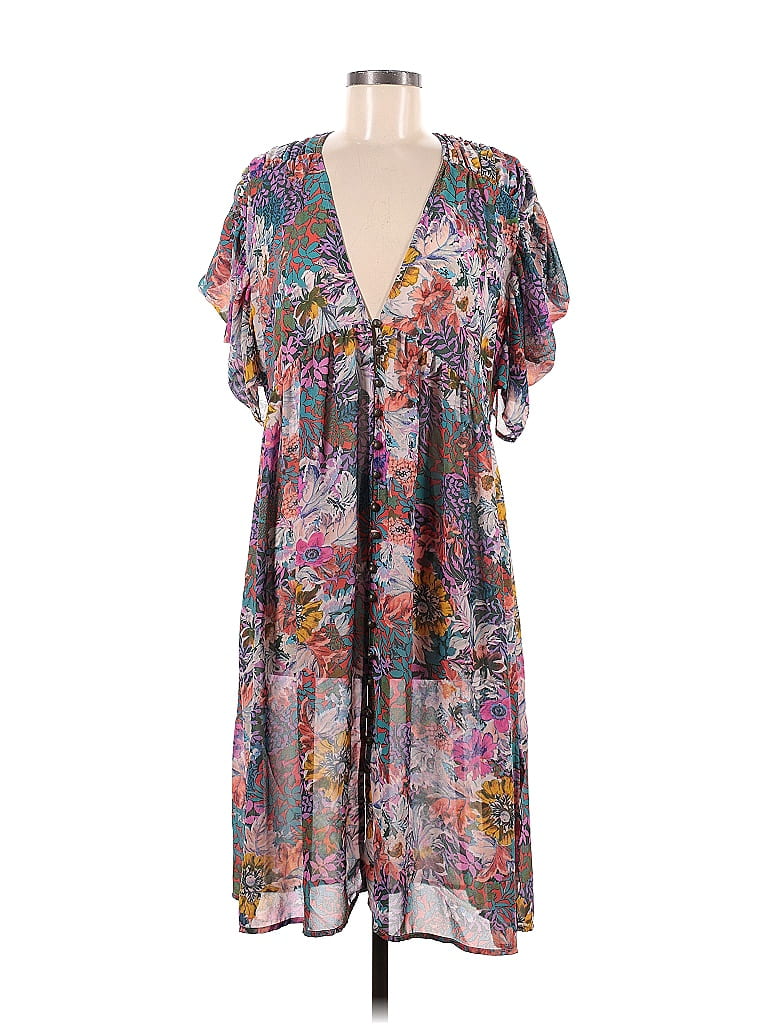 Akemi + Kin 100% Polyester Floral Motif Paisley Floral Gray Casual ...