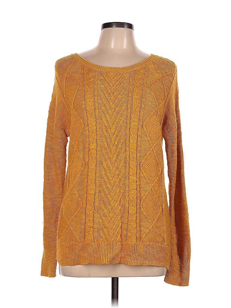 Mossimo Supply Co. Chevron-herringbone Yellow Pullover Sweater Size L ...