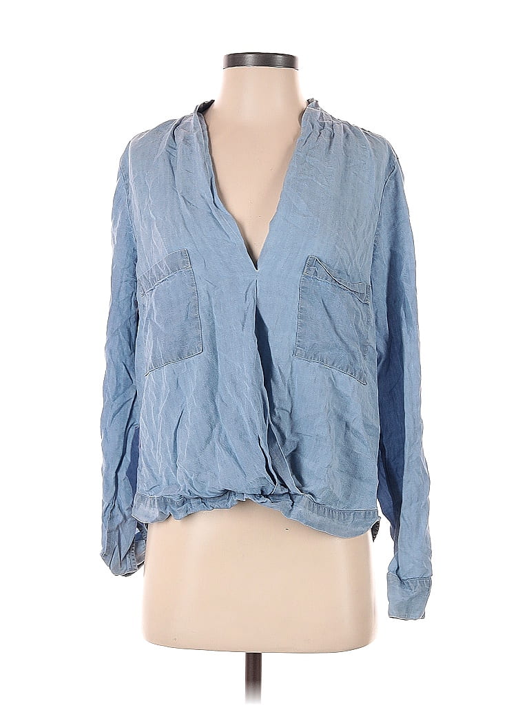 Sam & Lavi 100% Tencel Blue Long Sleeve Blouse Size S - 83% off | ThredUp