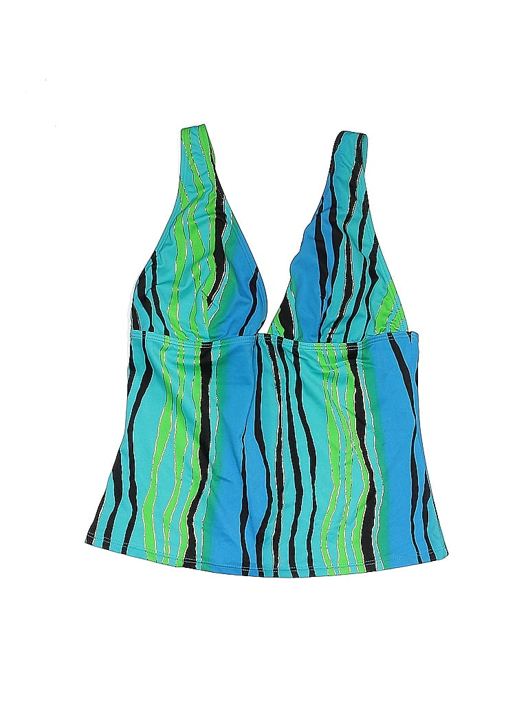 Shape FX Graphic Stripes Blue Swimsuit Top Size 6 (Estimated) - 65% off ...