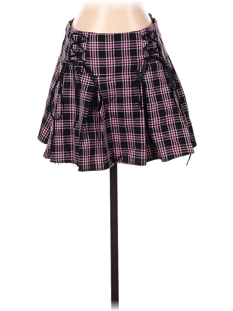 Hot Topic Argyle Checkered-gingham Grid Plaid Pink Active Skirt Size S ...