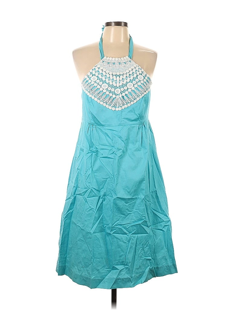 Lilly Pulitzer 100 Cotton Teal Cocktail Dress Size 12 53 Off Thredup