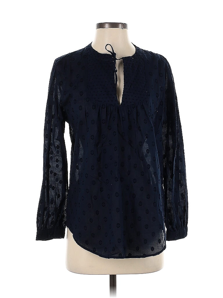 J.Crew 100% Cotton Blue Long Sleeve Blouse Size 10 - 78% off | ThredUp