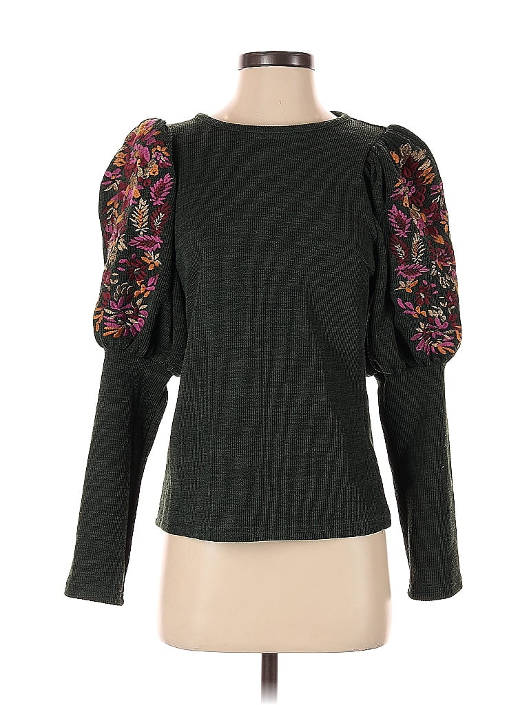 THML 100% Polyester Floral Motif Brocade Green Cardigan Size XS - 73% ...