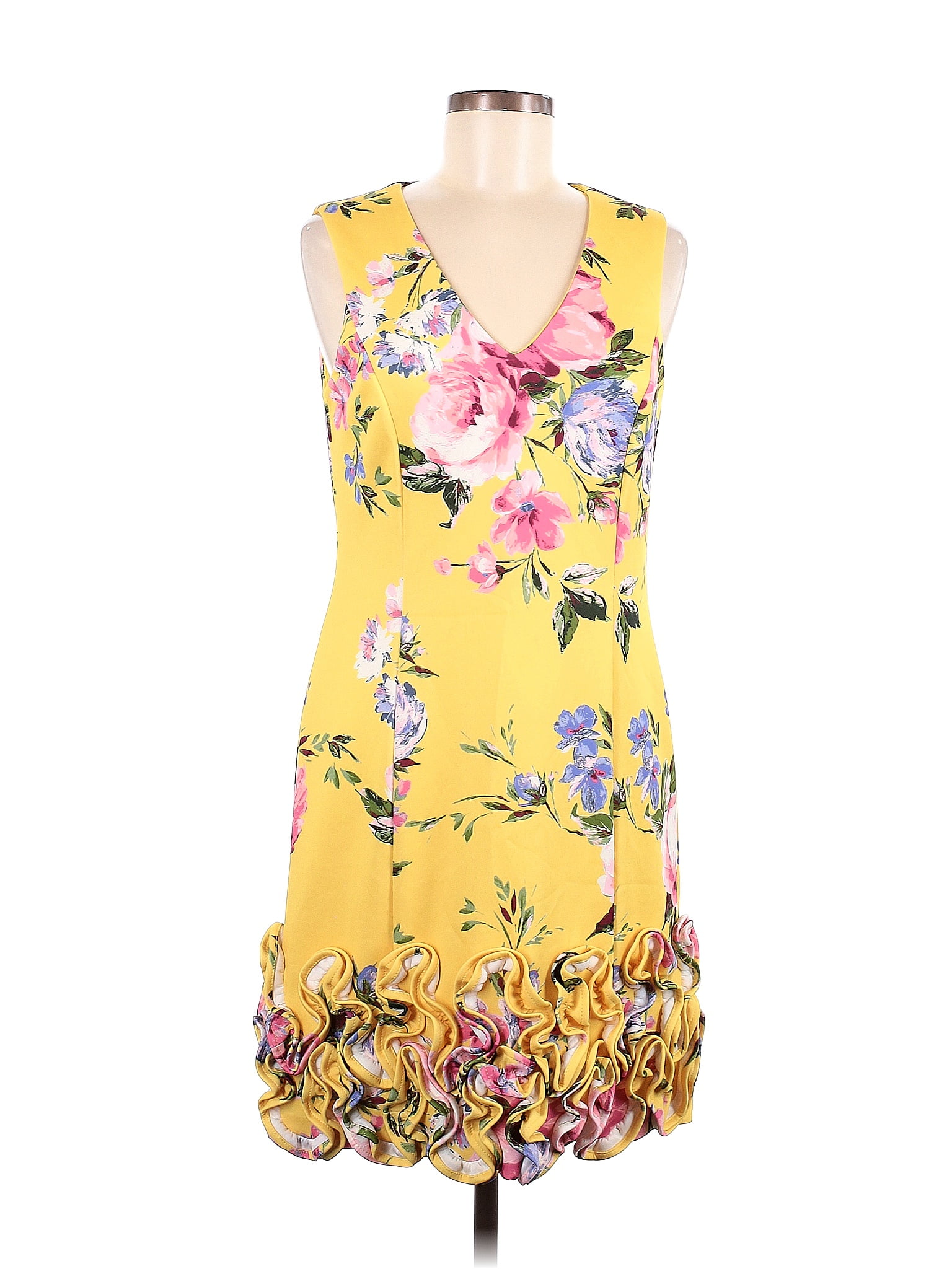 Donna Ricco Floral Yellow Cocktail Dress Size 6 - 79% off | ThredUp
