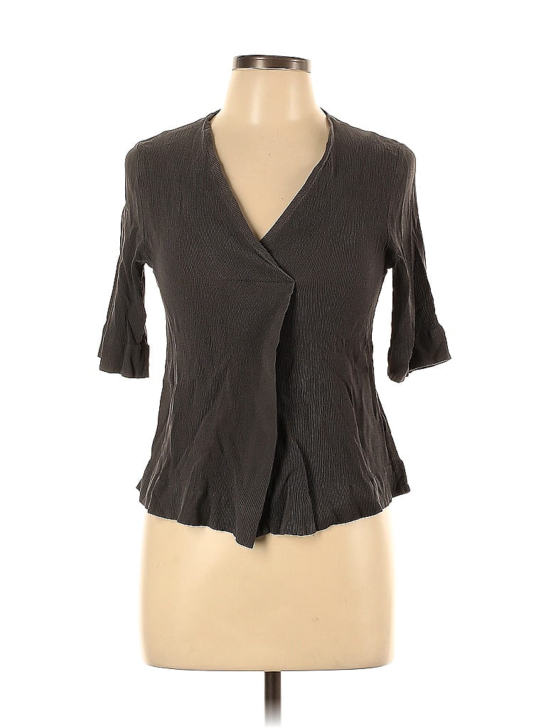 Cos 100% Cupro Gray Short Sleeve Blouse Size 10 - 75% off | ThredUp